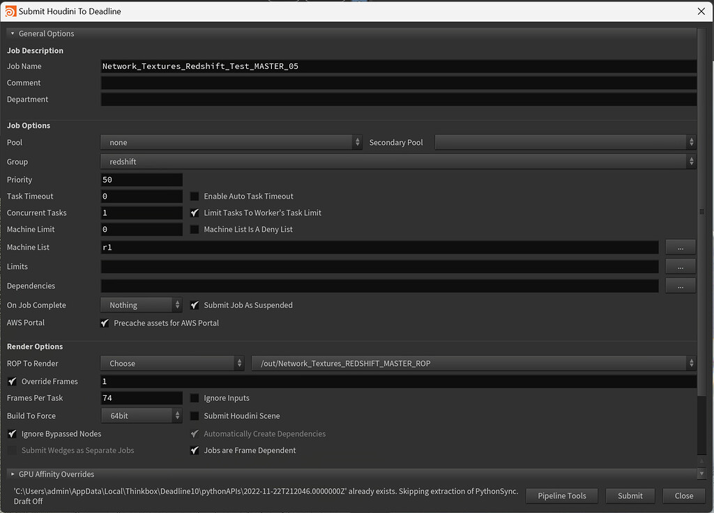 Deadline Error line,at the bottom of the submit Houdini Dialog - Deadline - AWS Thinkbox ...