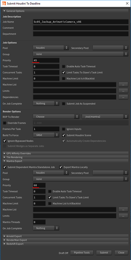 Houdini Submission Priority - Deadline - AWS Thinkbox Discussion Forums