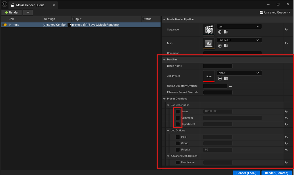 Unreal Engine 5.3 , MRQ - Deadline - AWS Thinkbox Discussion Forums