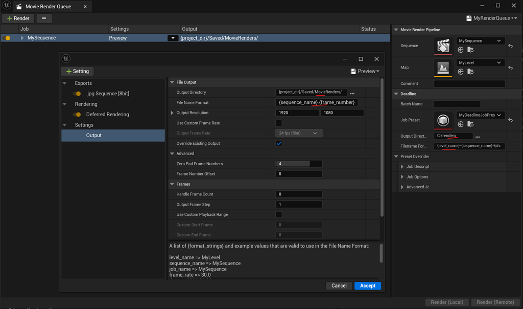 Unreal Plugin overrides - Deadline - AWS Thinkbox Discussion Forums