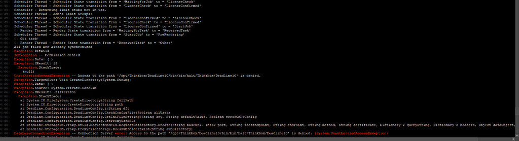 Access to the path XXXX is denied - Deadline - AWS Thinkbox Discussion Forums
